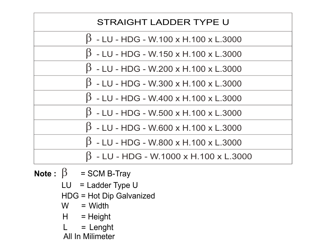Cable Ladder | SCM B-Tray Steel, Aluminium, SS 304